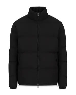 Emporio Armani Essential Quilted Puffer Coat - Solid Black