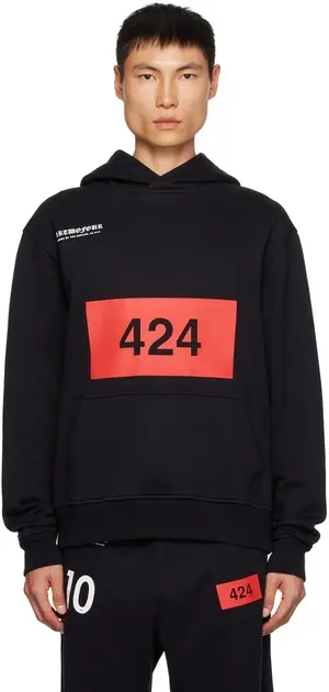 424 Printed Hoodie In Black - 61% Off | Editorialist