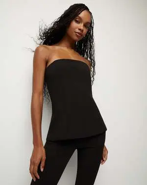 Veronica Beard Astrid Strapless Top - Black