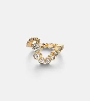 Sophie Bille Brahe Grand Ensemble Ocean Ring With Diamonds In 18kt Yellow - Gold