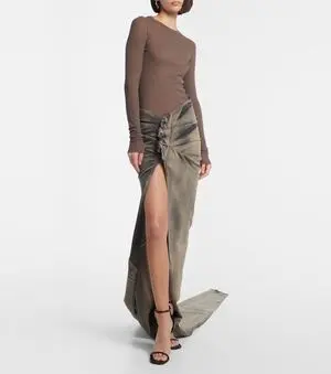Rick Owens Edfu Denim Maxi Skirt