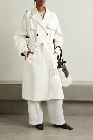 Partow Noah Belted Two-tone Trench Coat