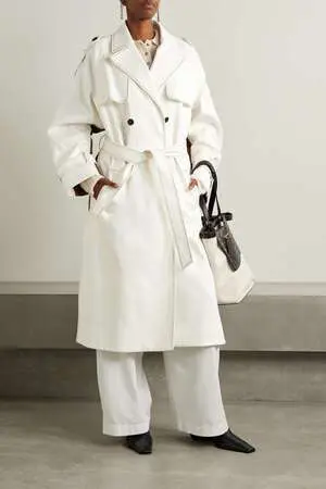 Partow Noah Belted Two-tone Trench Coat