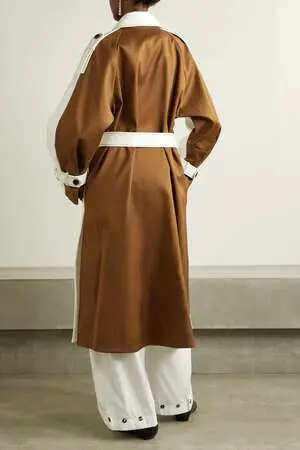 Partow Noah Belted Two-tone Trench Coat