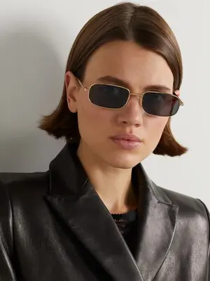 Gucci Rectangular -tone Sunglasses