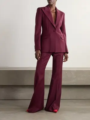Gabriela Hearst Leiva Wool Blazer - Burgundy