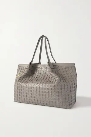 SERAPIAN Secret Large Woven Leather Tote - Brown