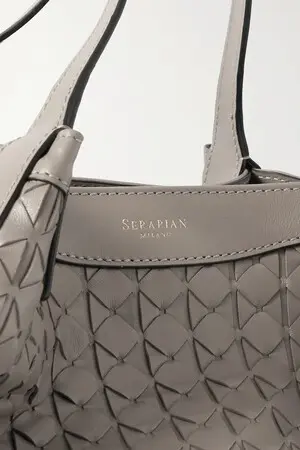 SERAPIAN Secret Large Woven Leather Tote - Brown