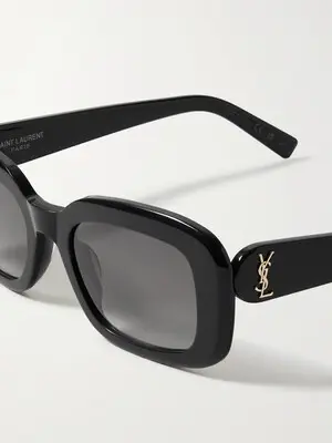 Saint Laurent Rectangular-frame Recycled Acetate Sunglasses