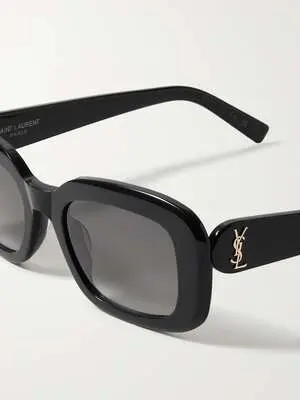 Saint Laurent Rectangular-frame Recycled Acetate Sunglasses