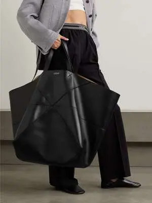 Loewe Puzzle Fold Xl Leather Tote - Black