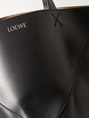 Loewe Puzzle Fold Xl Leather Tote - Black