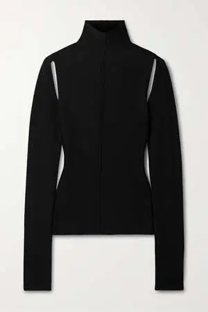 Khaite Marlowe Cutout Merino Wool Top - Black