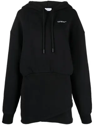 Off-White Logo-embroidered Hoodie Minidress