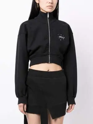 Off-White Arrows Cropped Sweatshirt - Black