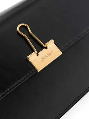 Off-White Binder Leather Shoulder Bag - Black