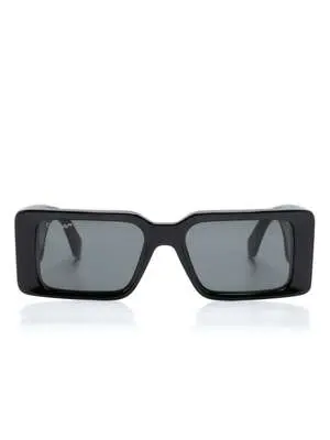 Off-White Logo-engraved Rectangle-frame Sunglasses - Black