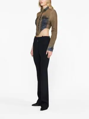 Off-White Virgin Wool Flared Trousers