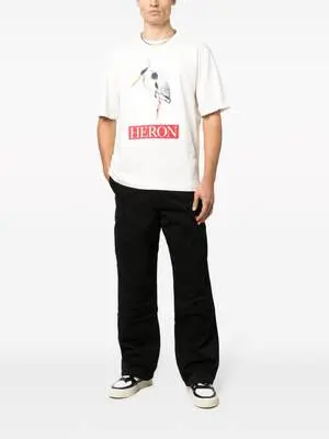 Heron Preston Heron Bird Painted Cotton T-shirt - Neutrals