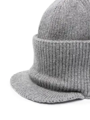 LANEUS Flat-peak Virgin Wool Beanie