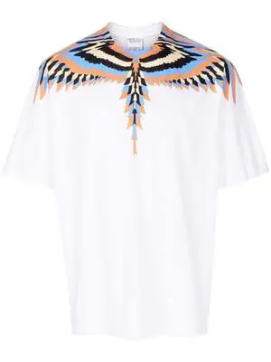 COUNTY OF MILAN Optical Wings-print Cotton T-shirt - White
