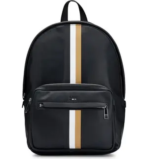 BOSS Ray Stripe Faux Leather Backpack