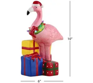 MR. CHRISTMAS 10' Ceramic Beach Flamingo