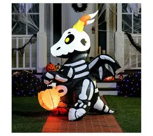 JOIEDOMI 5 Ft Cute Skeleton Dragon Inflatable D Ecoration - One-color