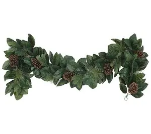PULEO INTERNATIONAL Puleo 6' Garland With Magnolia Leaves & Pine Cones - One-color