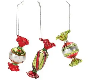 MELROSE Glass Wrapped Candy Ornament - One-color