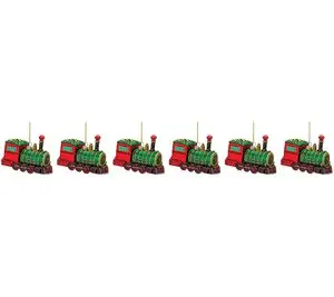MELROSE Glittered Glass Train Ornament - One-color