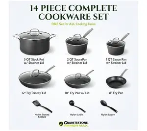 GRANITESTONE Armor Max 14-piece Hard Anodized C Ookware Set