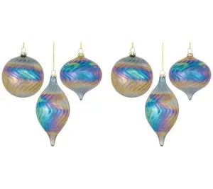MELROSE Iridescent Glass Swirl Ornament - One-color