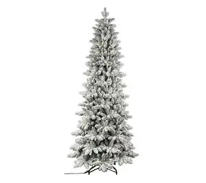 SANTA'S WORKSHOP 7.5' Prelit Flocked Tree Pe And Pvc - One-color
