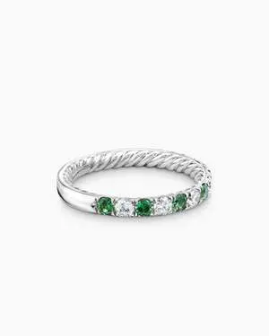 David Yurman David Yurman DY Eden Platinum Diamond Band Ring Tsavorite/diamond
