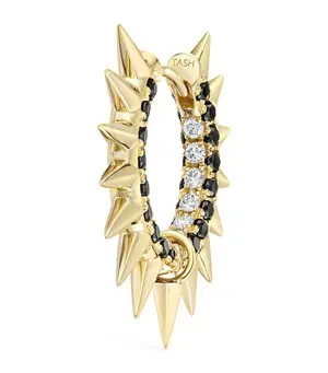 MARIA TASH Metal Mohawk Diamond Spike Single Hoop Earring - Gold