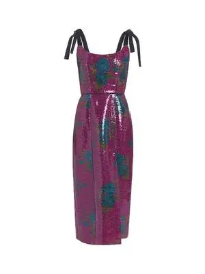 MARKARIAN Markarian Women's Brenda Midi Dress In Purple Floral - Purple