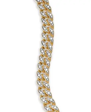 David Yurman 18k Yellow Curb Chain Bracelet With Diamonds