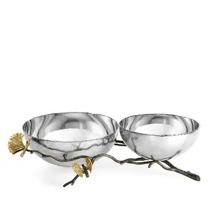 Michael Aram Butterfly Ginkgo Double Dish - Silver