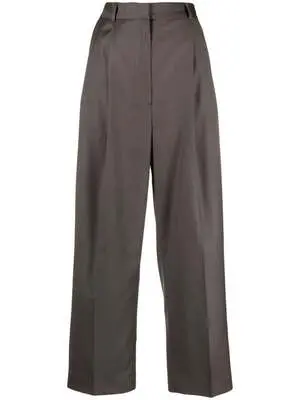 TOTEME Toteme Double-pleated Cropped Trousers - Tortora