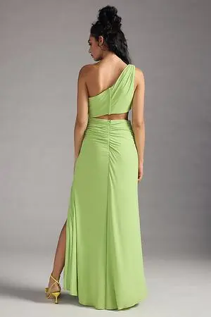 Mac Duggal One-shoulder Cutout Dress - Lime