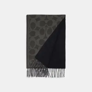 COACH Reversible Signature Cashmere Muffler Black