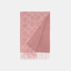 COACH Reversible Signature Cashmere Muffler - True Pink