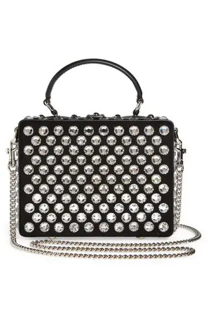 Dolce & Gabbana Crystal Embellished Box Bag - Black
