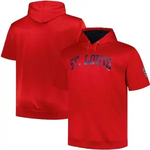 Profile St. Louis Cardinals Big & Tall Contrast Short Sleeve Pullover Hoodie - Red