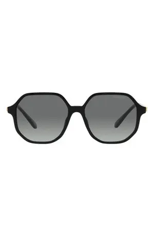 SWAROVSKI Swarovski 57mm Octagonal Sunglasses Black