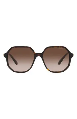 SWAROVSKI 57mm Octagonal Sunglasses - Havana