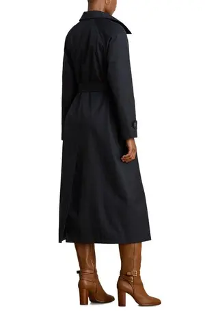 Ralph Lauren Stand Collar Trench Coat - Dark Navy