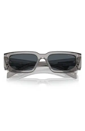 Prada Prada 55mm Rectangular Sunglasses Dark Grey