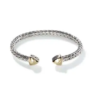 John Hardy Carved Chain Palu Flex Cuff Gold - Silver